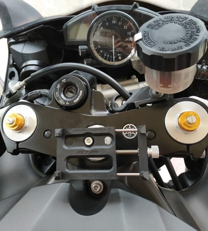 Fork stem yoke smartphone bracket compatible with Yamaha YZF-R1 2004 ...