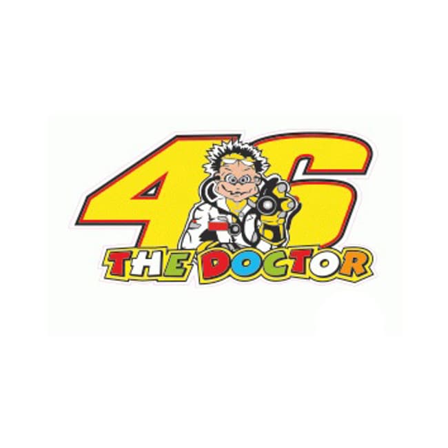The Doctor Rossi Logo Valentino Rossi, The Doctor, 46 Metallic Sticker