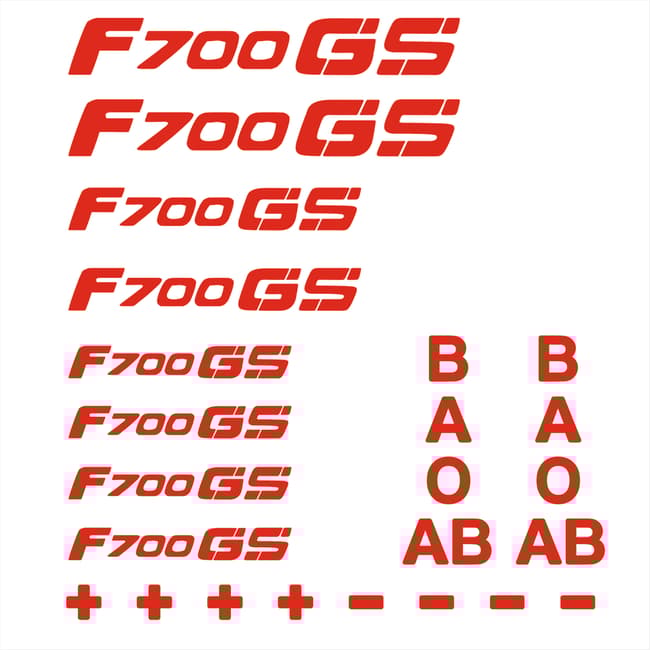 Logos und Blutgruppen Aufkleber Set kompatibel mit BMW F700GS rot ...