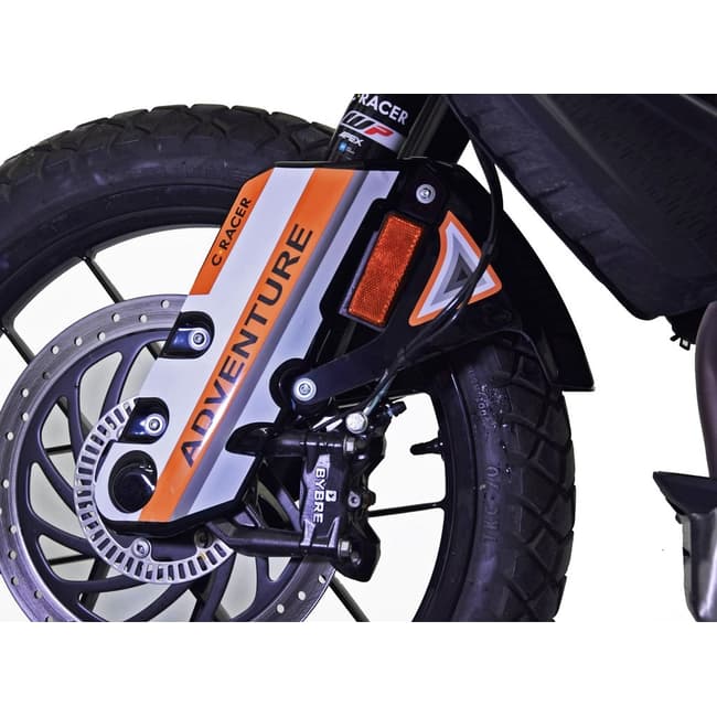 Fork guard compatible with KTM 390 Adventure 2020 (white / orange) | Moto Discovery
