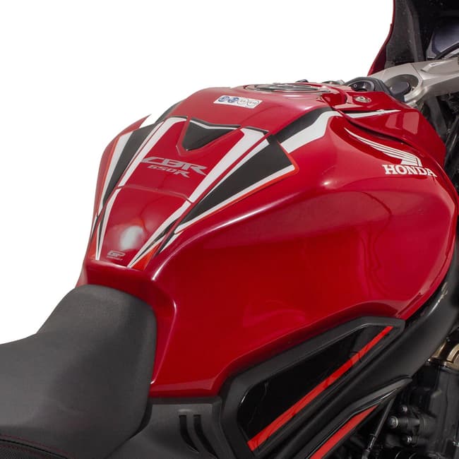 GPK tank pad 3D set compatible with Honda CBR650R 2019-2023 white / red ...