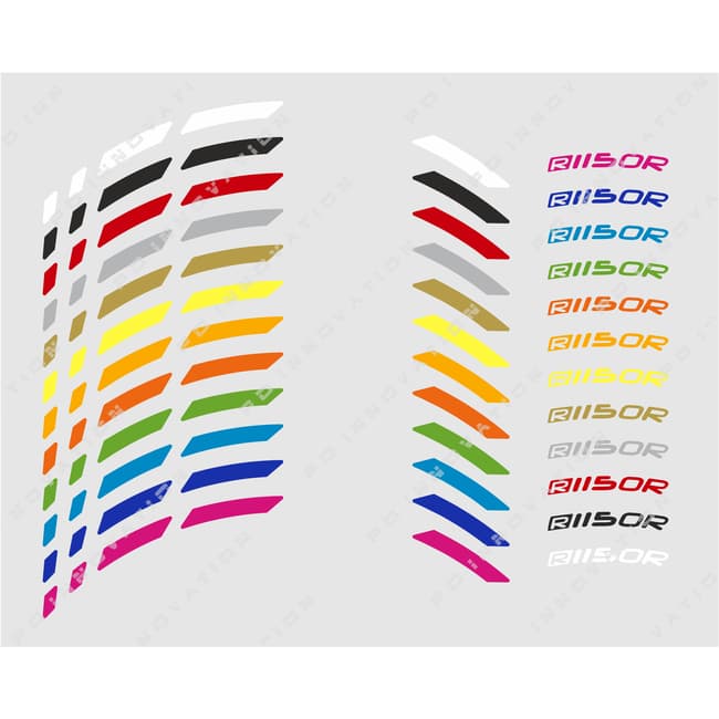 Wheel rim stripes with logos compatible with BMW R1150R | Moto Discovery