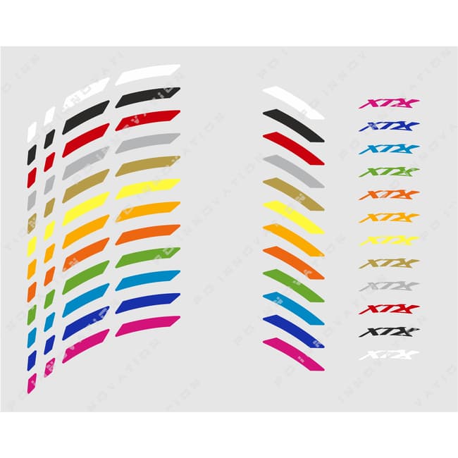 Wheel rim stripes with logos compatible with Yamaha XT660X | Moto Discovery