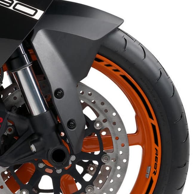 Wheel rim stripes with logos compatible with KTM RC8 | Moto Discovery