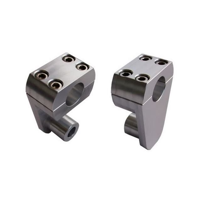 Universal pivoting handlebar risers 50mm silver | Moto Discovery