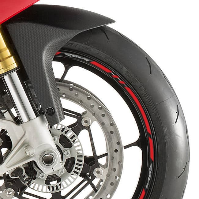 Wheel rim stripes with logos compatible with Aprilia RSV4 | Moto Discovery