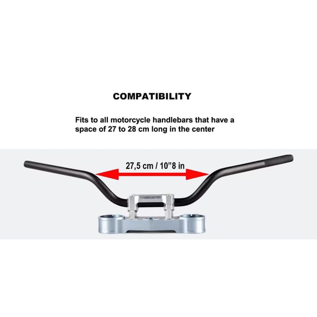 Handlebar crossbar 27.5 cm silver color | Moto Discovery