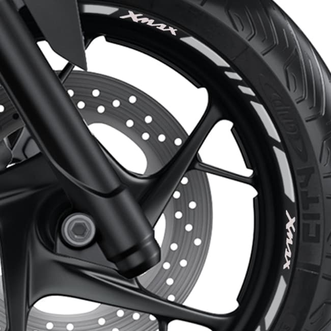 Wheel rim stripes with logos compatible with Yamaha X-Max | Moto Discovery