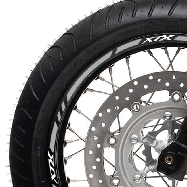 Wheel rim stripes with logos compatible with Yamaha XT660X | Moto Discovery