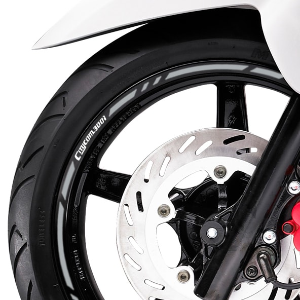 Wheel rim stripes with logos compatible with SYM Citycom | Moto Discovery
