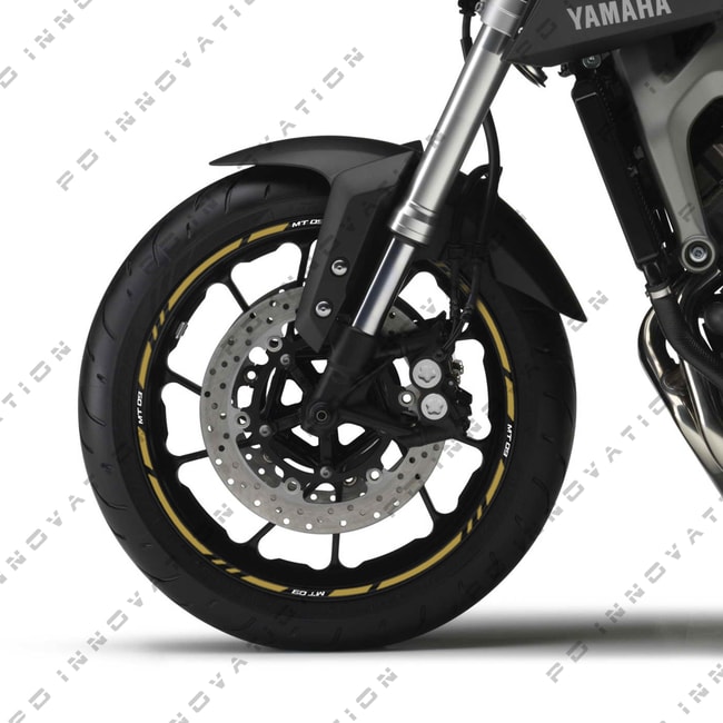 Wheel rim stripes with logos compatible with Yamaha MT-09 | Moto Discovery