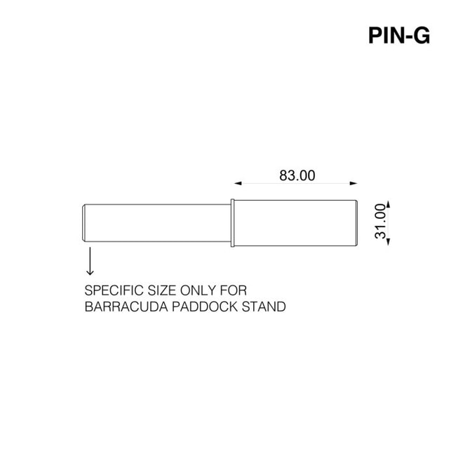 Barracuda pin adapter for single sided paddock stand 31mm | Moto Discovery