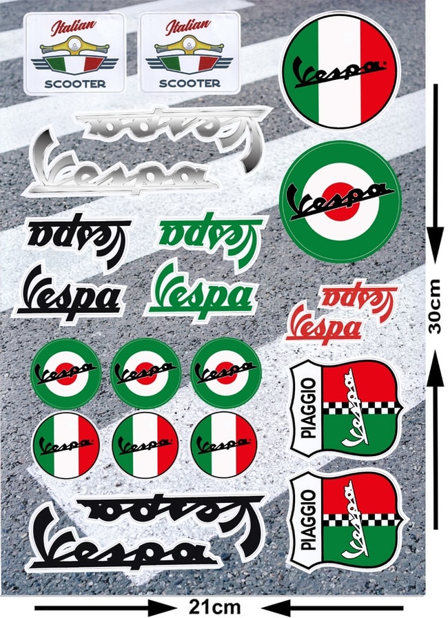 Vespa scooter stickers kit (22 pc.) | Moto Discovery