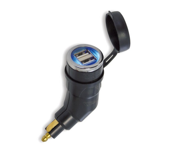 X-Style dual angled USB adapter for DIN sockets | Moto Discovery