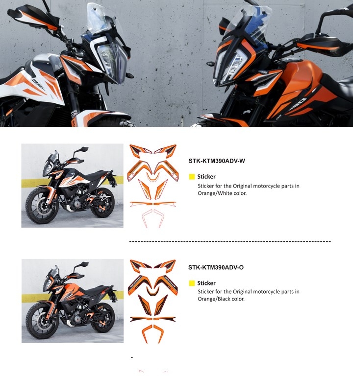 Stickers kit (body kit) kompatibel med KTM 390 Adventure 2020 (svart ...