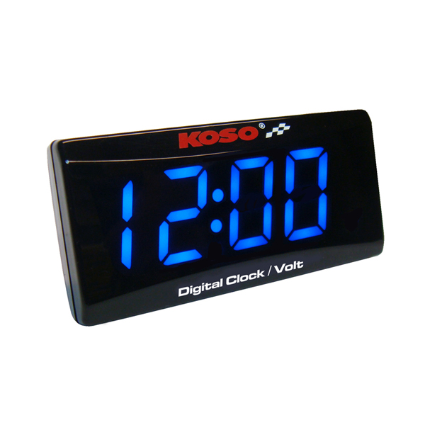 Koso super slim digital voltmeter & clock with blue backlight - Digital ...