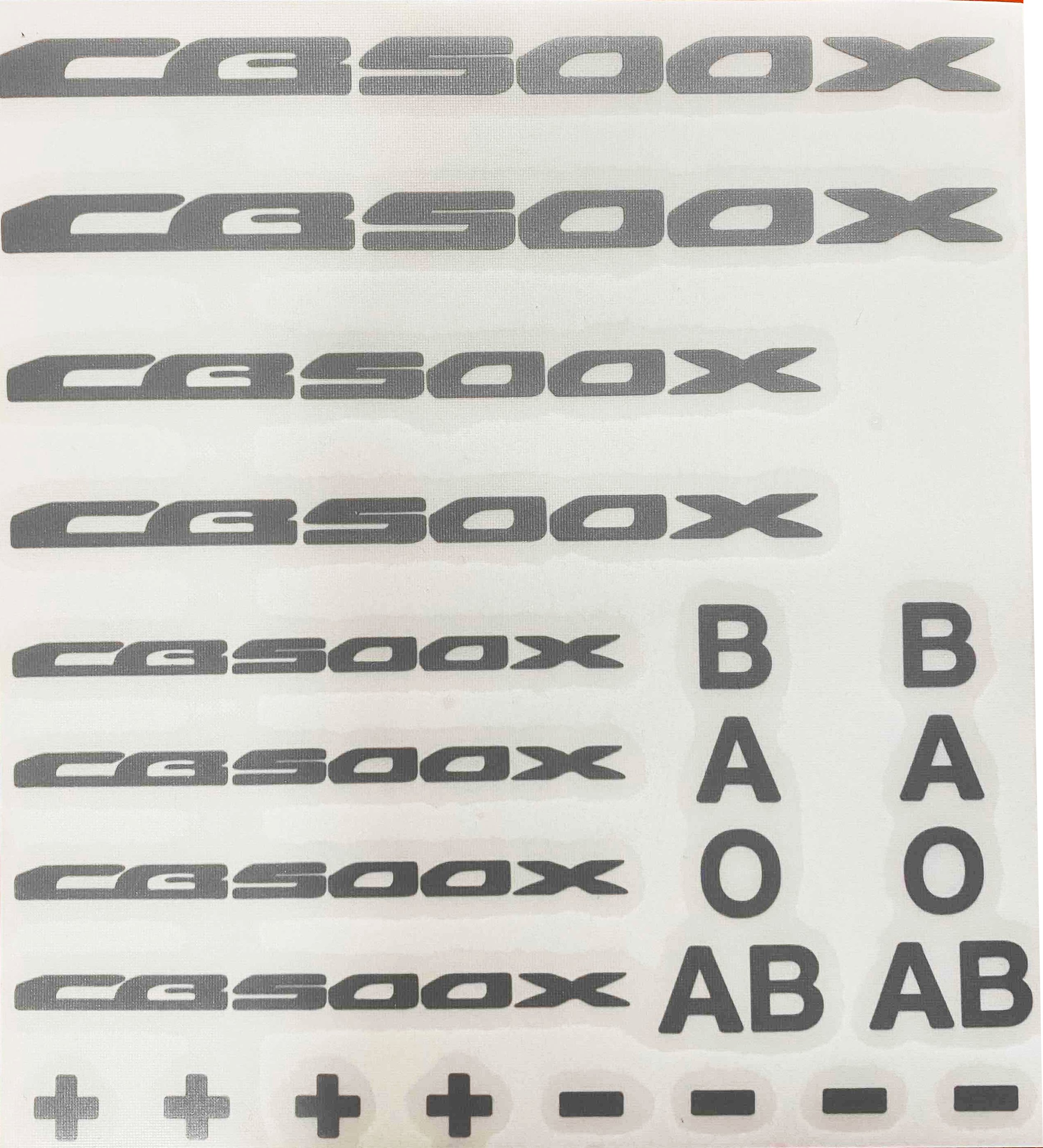 Logos and blood types decals set compatible with Honda CB500X silver ...