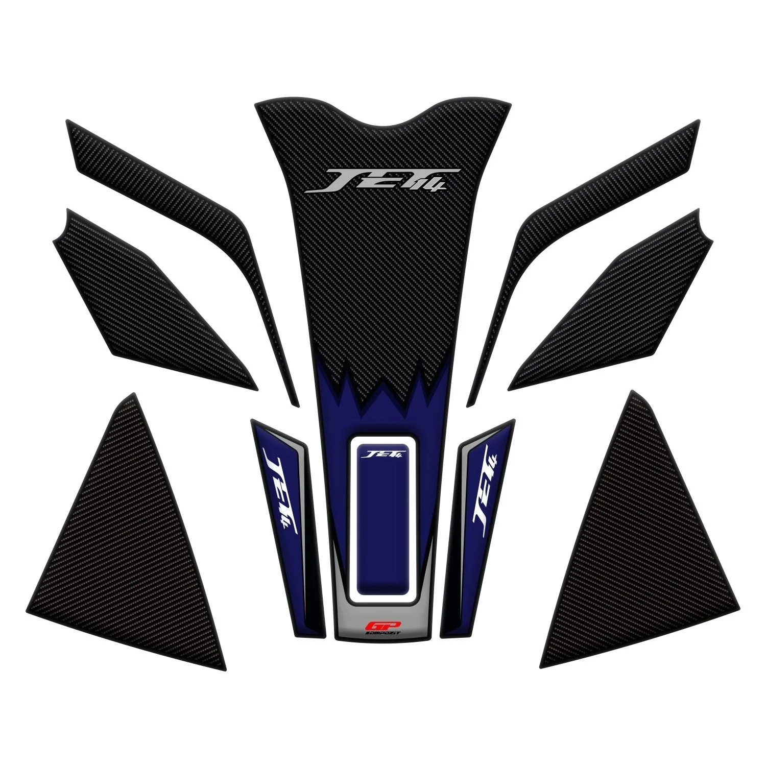 GPK foot board pad 3D set compatible with SYM Jet 14 200 2017-2024 blue ...