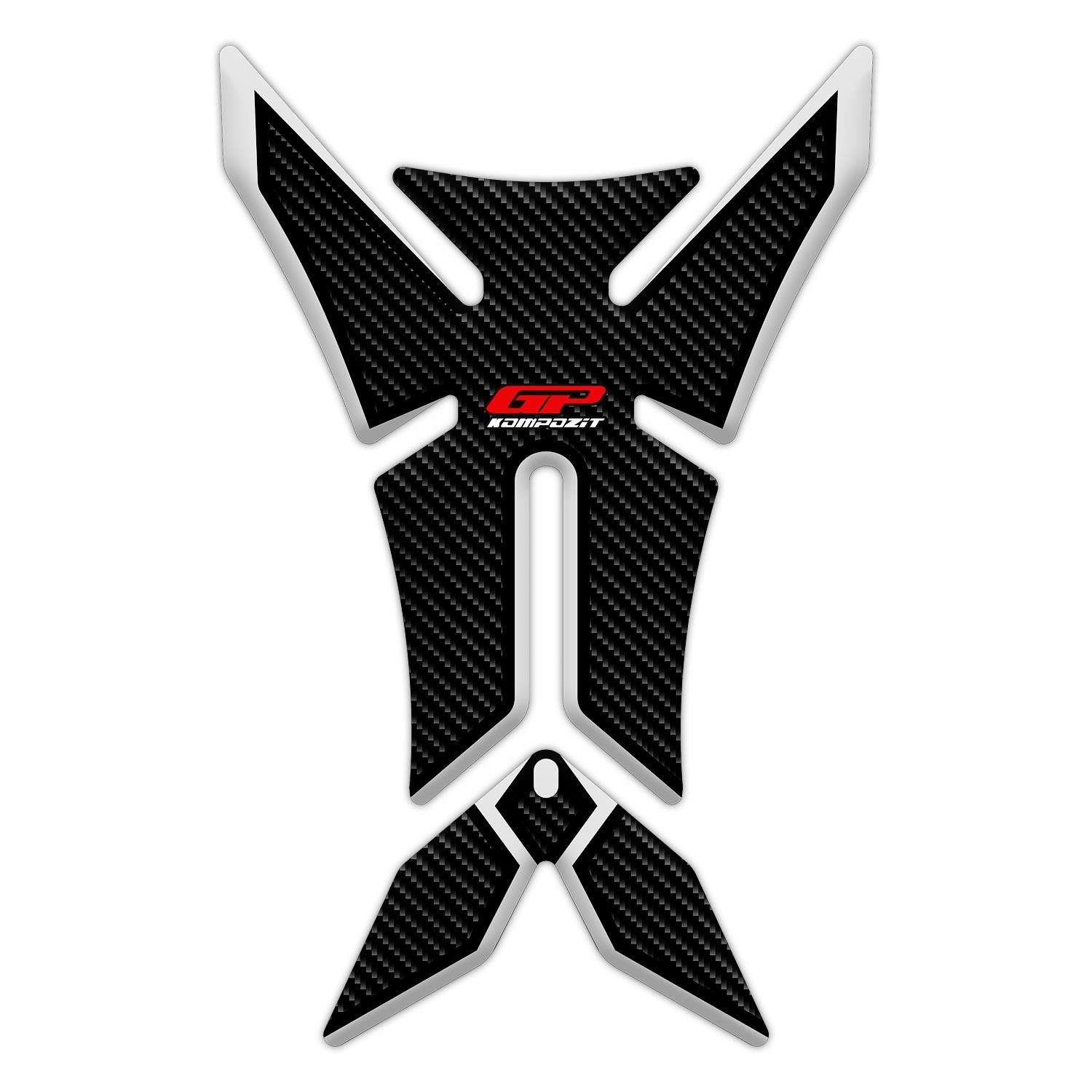 GPK universal tank pad 3D carbon/white | Moto Discovery