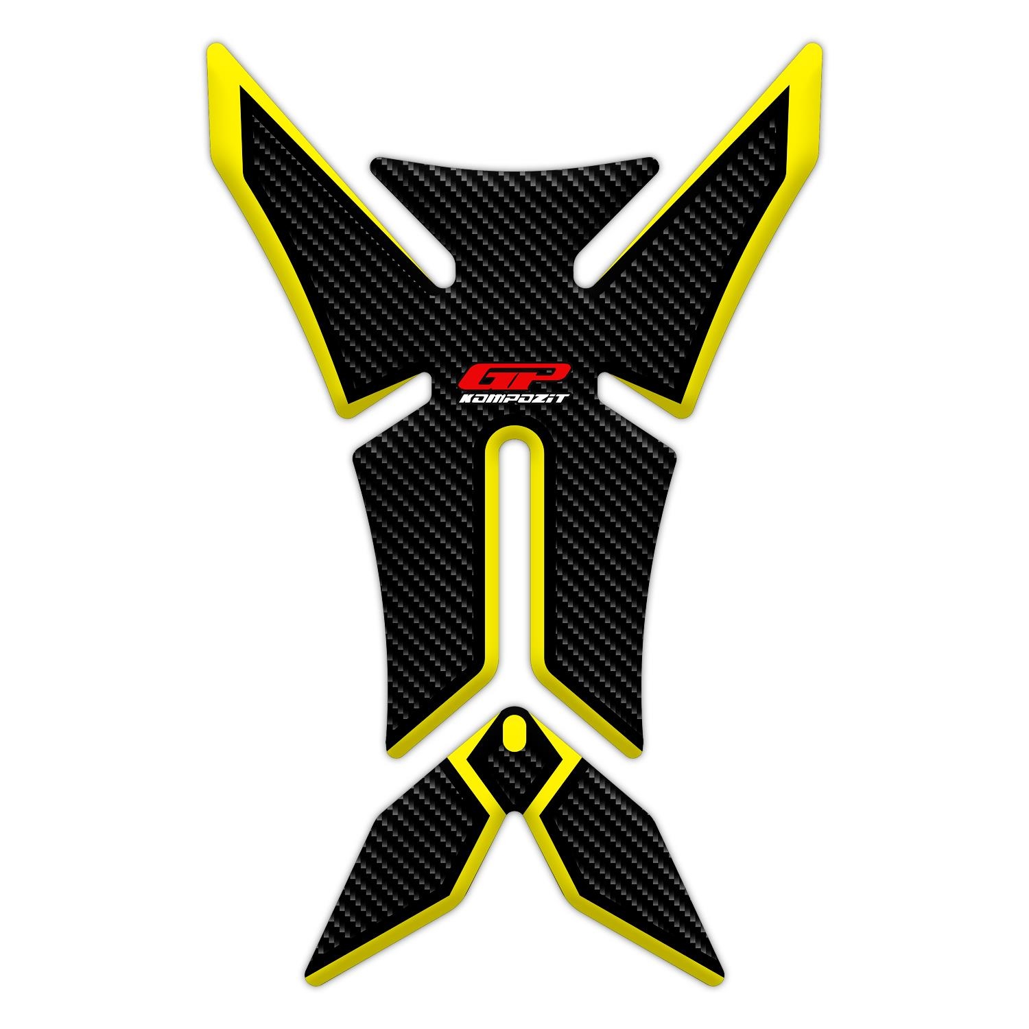 GPK universal tank pad 3D carbon/yellow | Moto Discovery