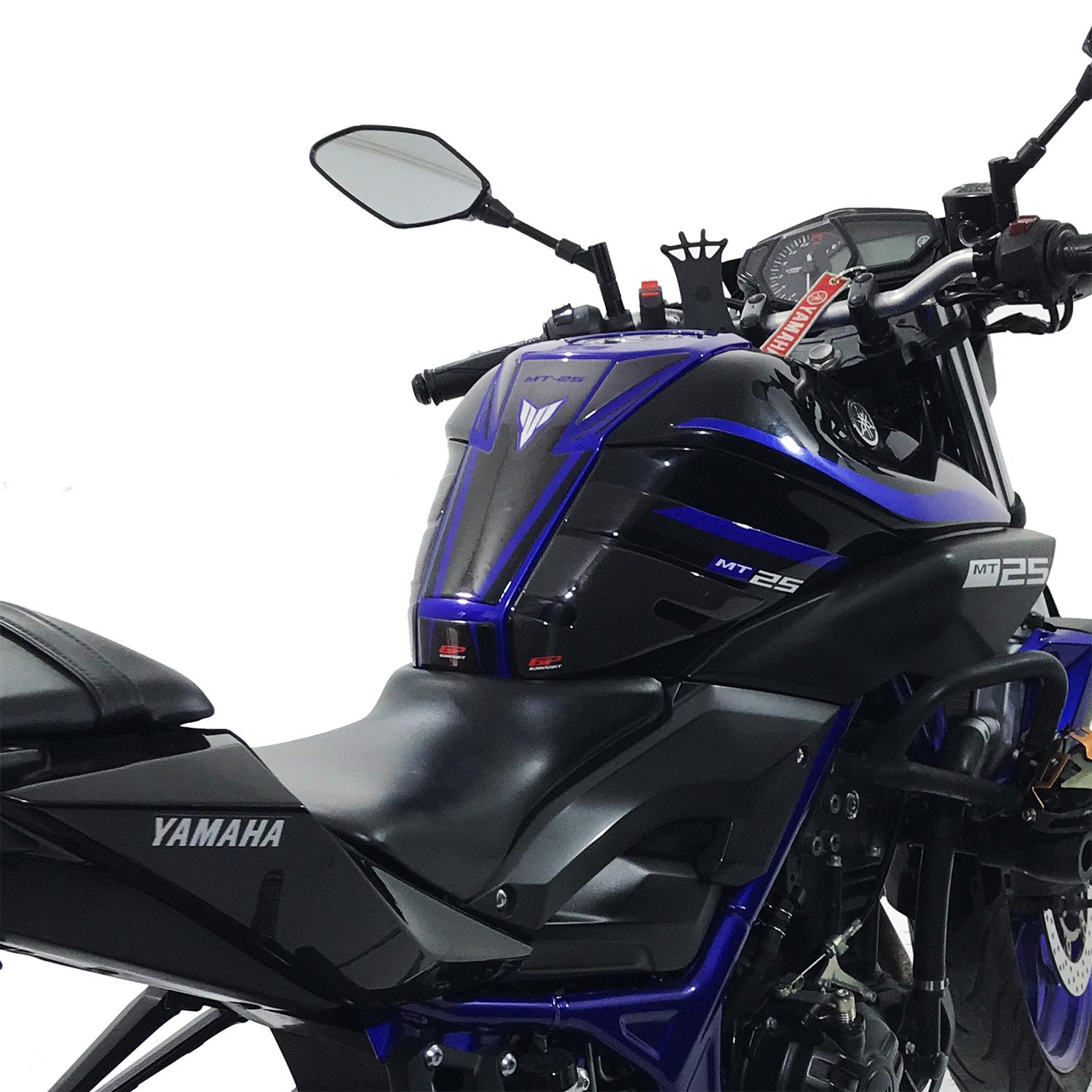 GPK tank pad 3D set compatible with Yamaha MT-25 2015-2019 blue | Moto ...