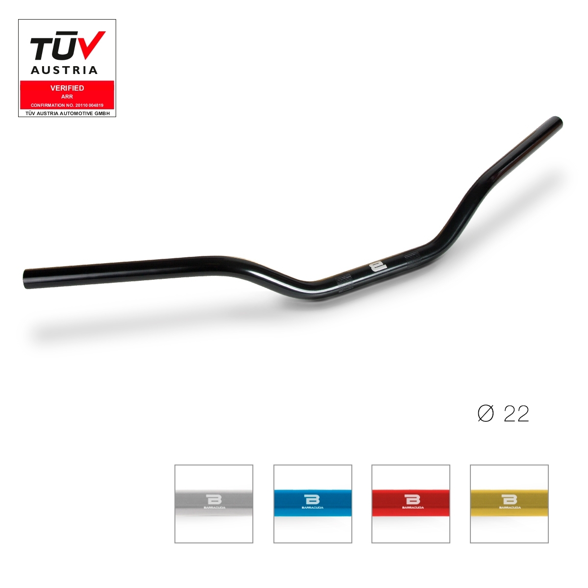 Barracuda Racing handlebar 22mm blue | Moto Discovery