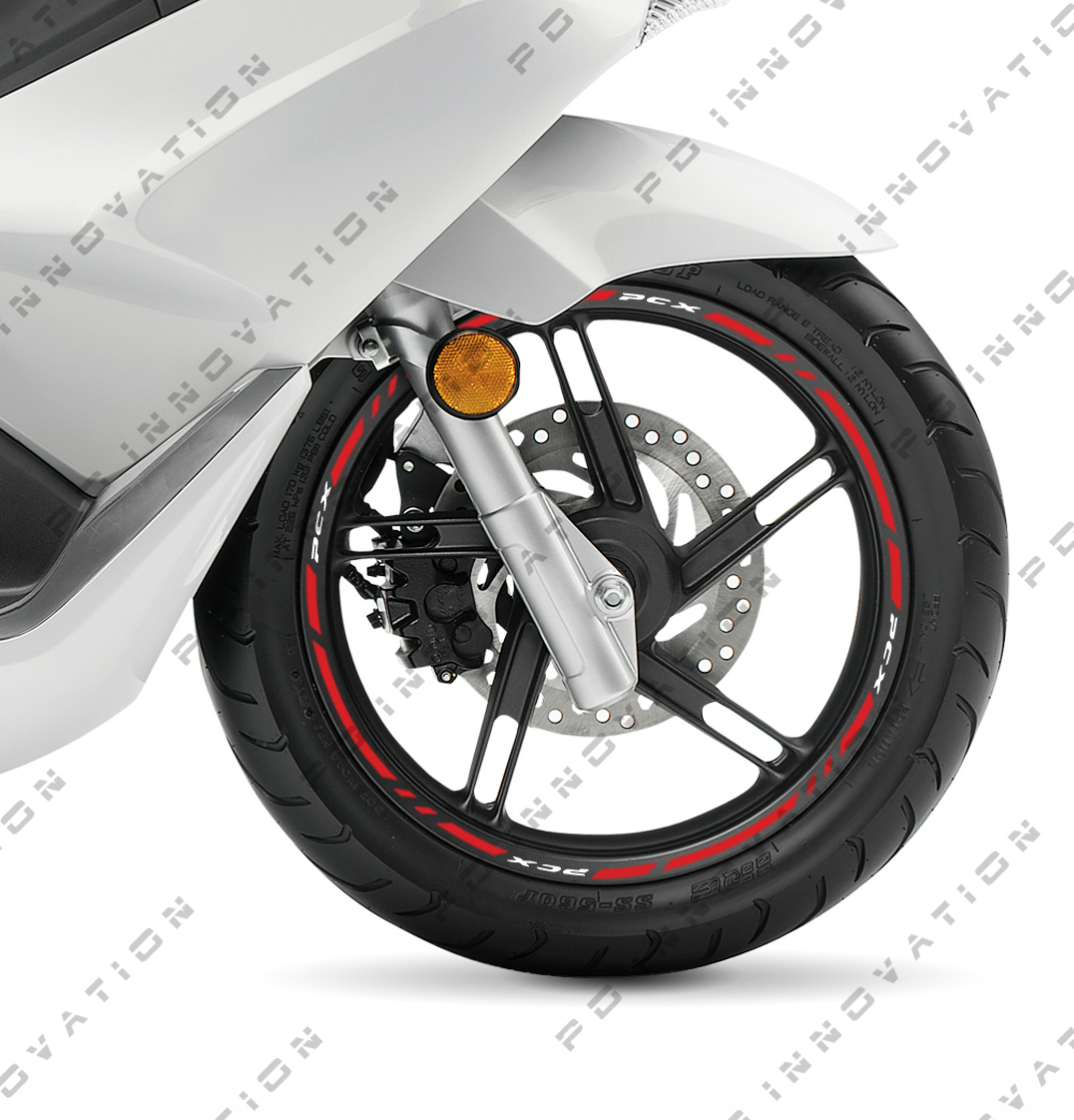 Wheel rim stripes with logos compatible with Honda PCX | Moto Discovery