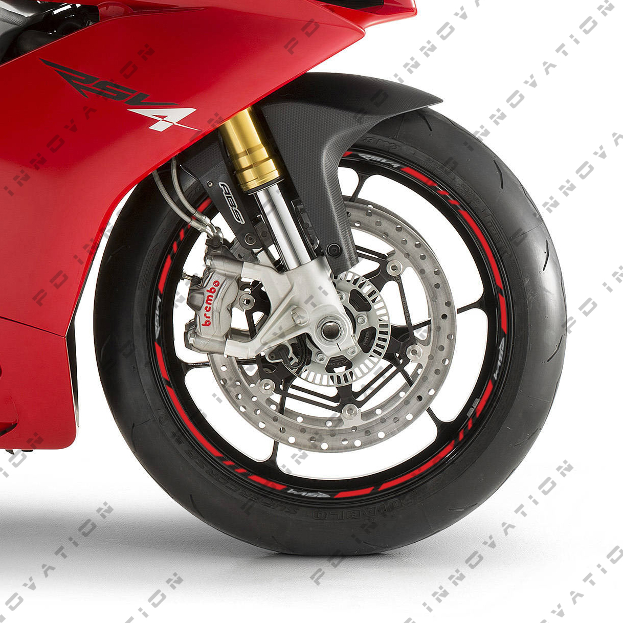 Wheel rim stripes with logos compatible with Aprilia RSV4 | Moto Discovery
