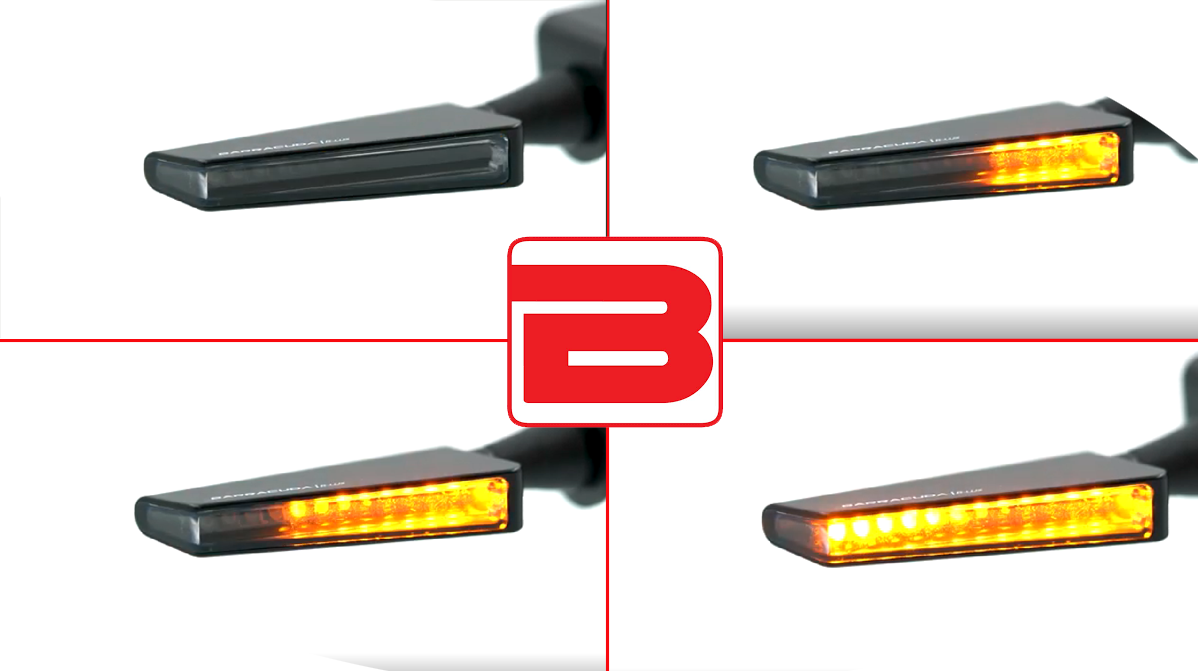 Barracuda SQ-LED B-Lux sequential indicators black (pair) | Moto Discovery