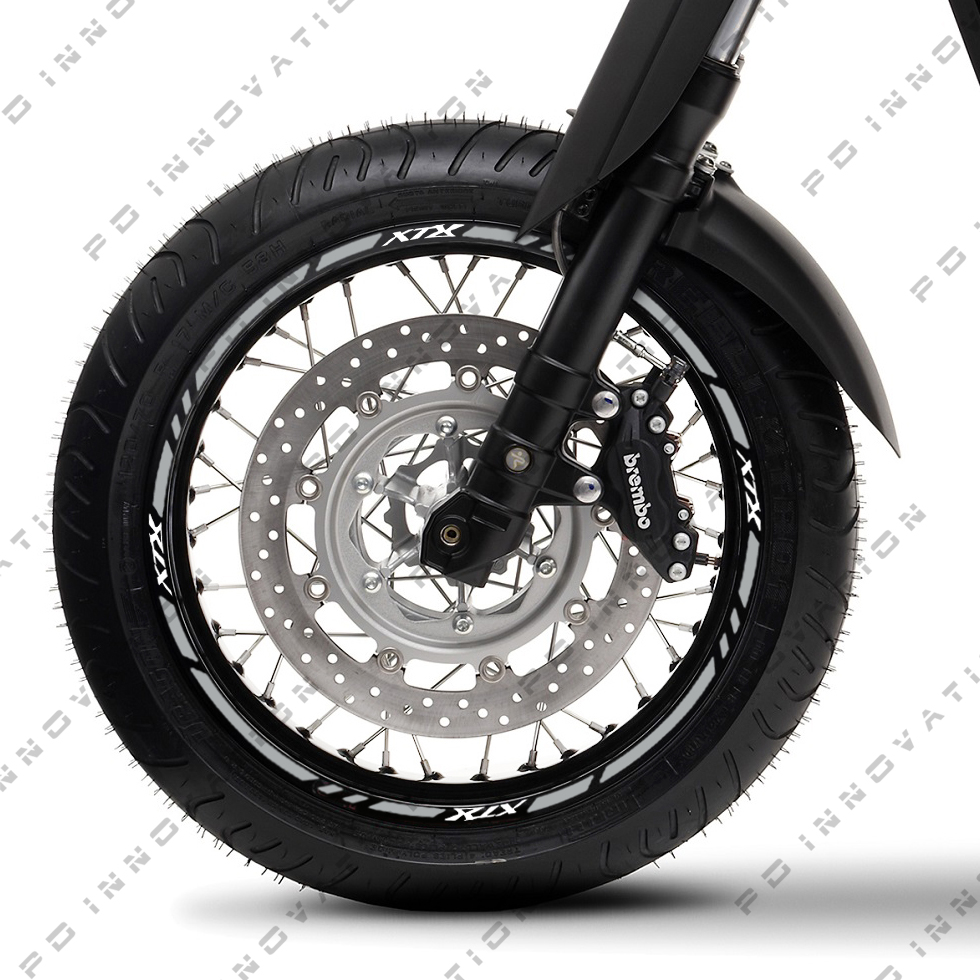 Wheel rim stripes with logos compatible with Yamaha XT660X | Moto Discovery