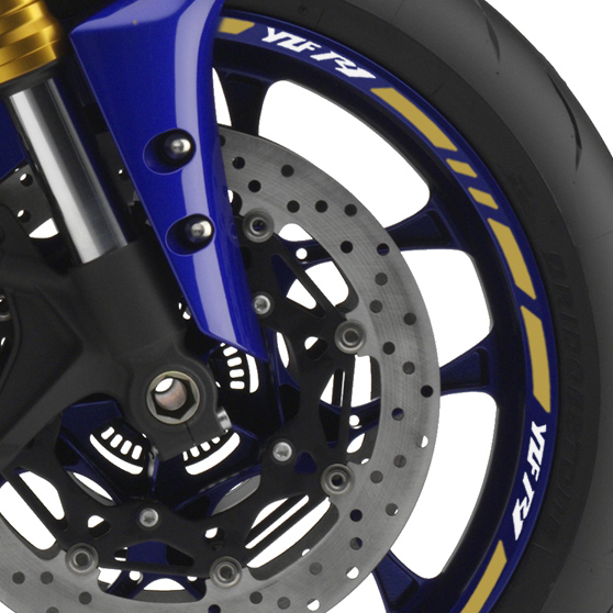 Yamaha YZF-R1 wheel rim stripes with logos
